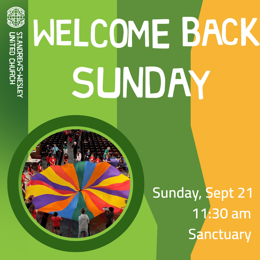 Welcome back Sunday – St. Andrew's-Wesley United Church